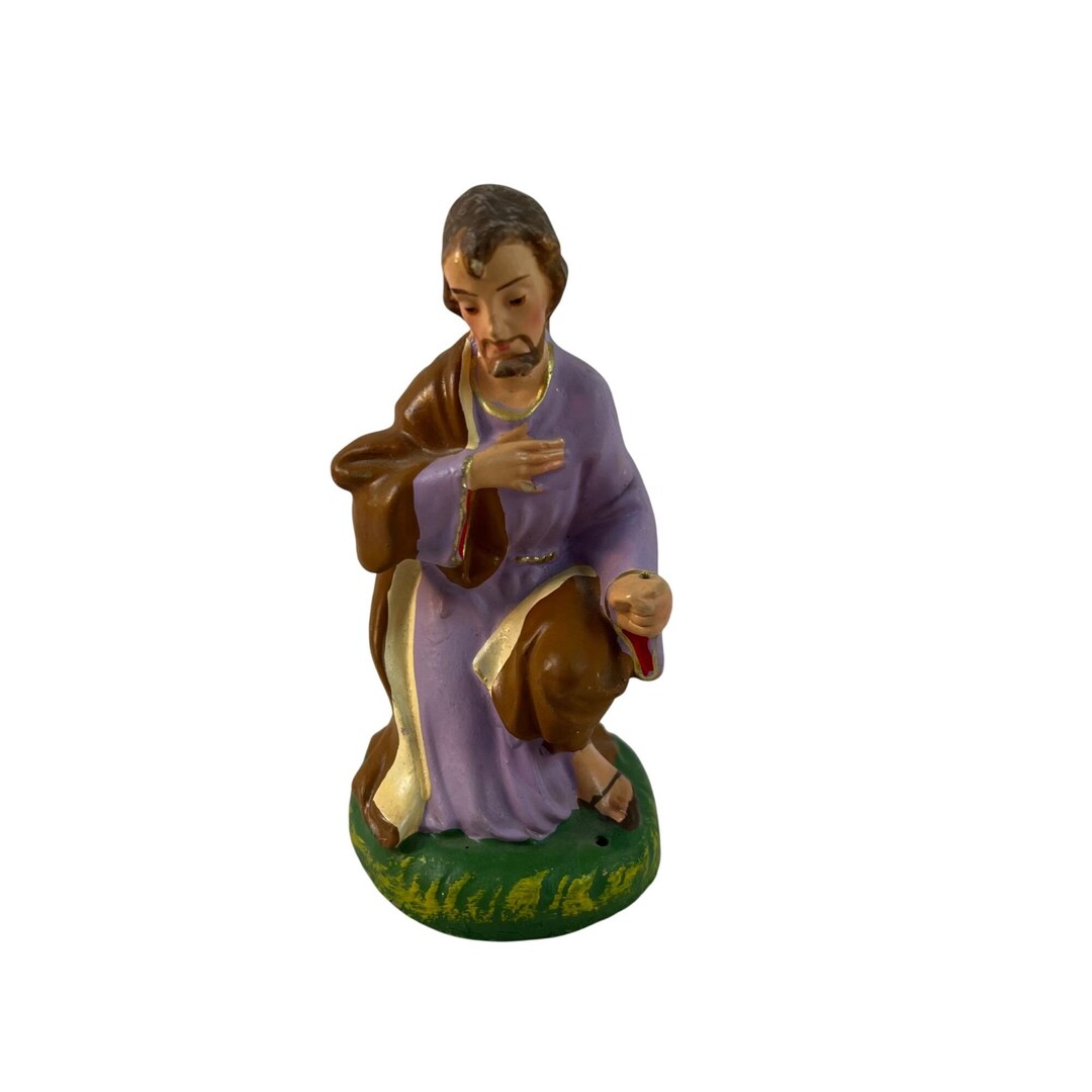 Vintage Christmas Nativity Paper Mache Shepherd Missing Staff - Etsy