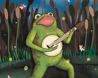 Frog Playing Banjo Art - Etsy