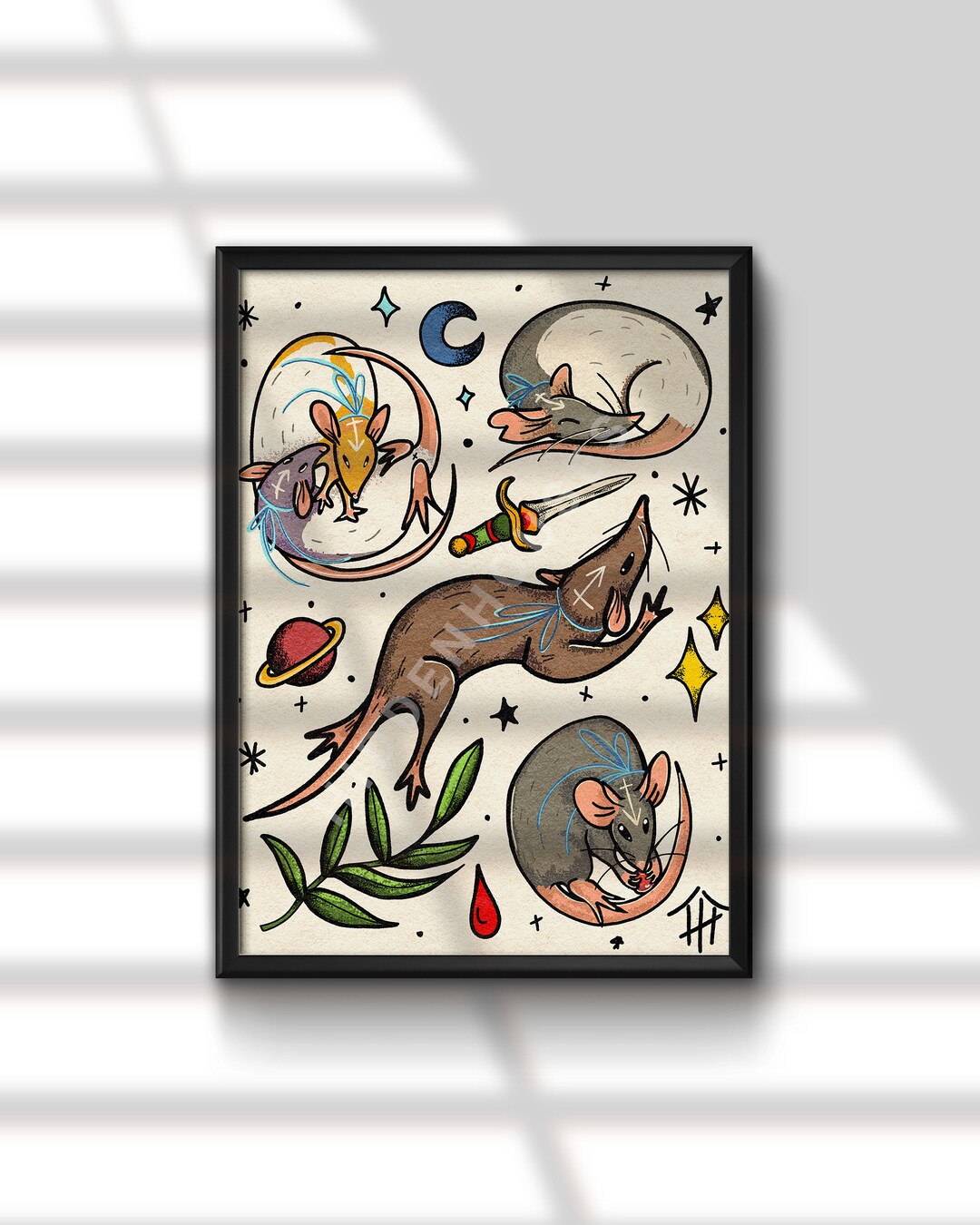 Traditional Tattoo Rat Flash Sheet Print- 8.5" X 11" - Etsy