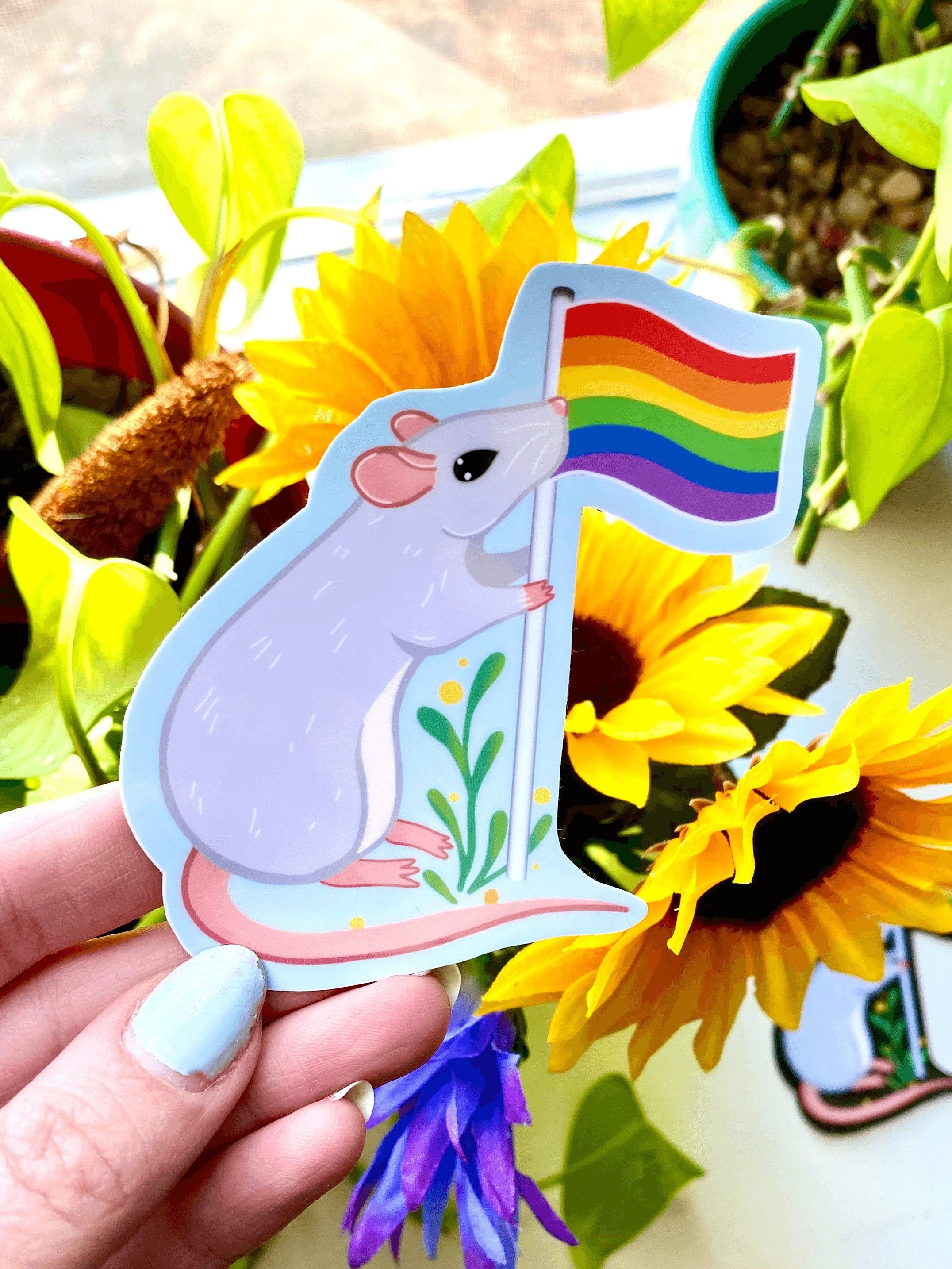 Pride Rat Flag Waterproof Vinyl Sticker 3.5 | Etsy