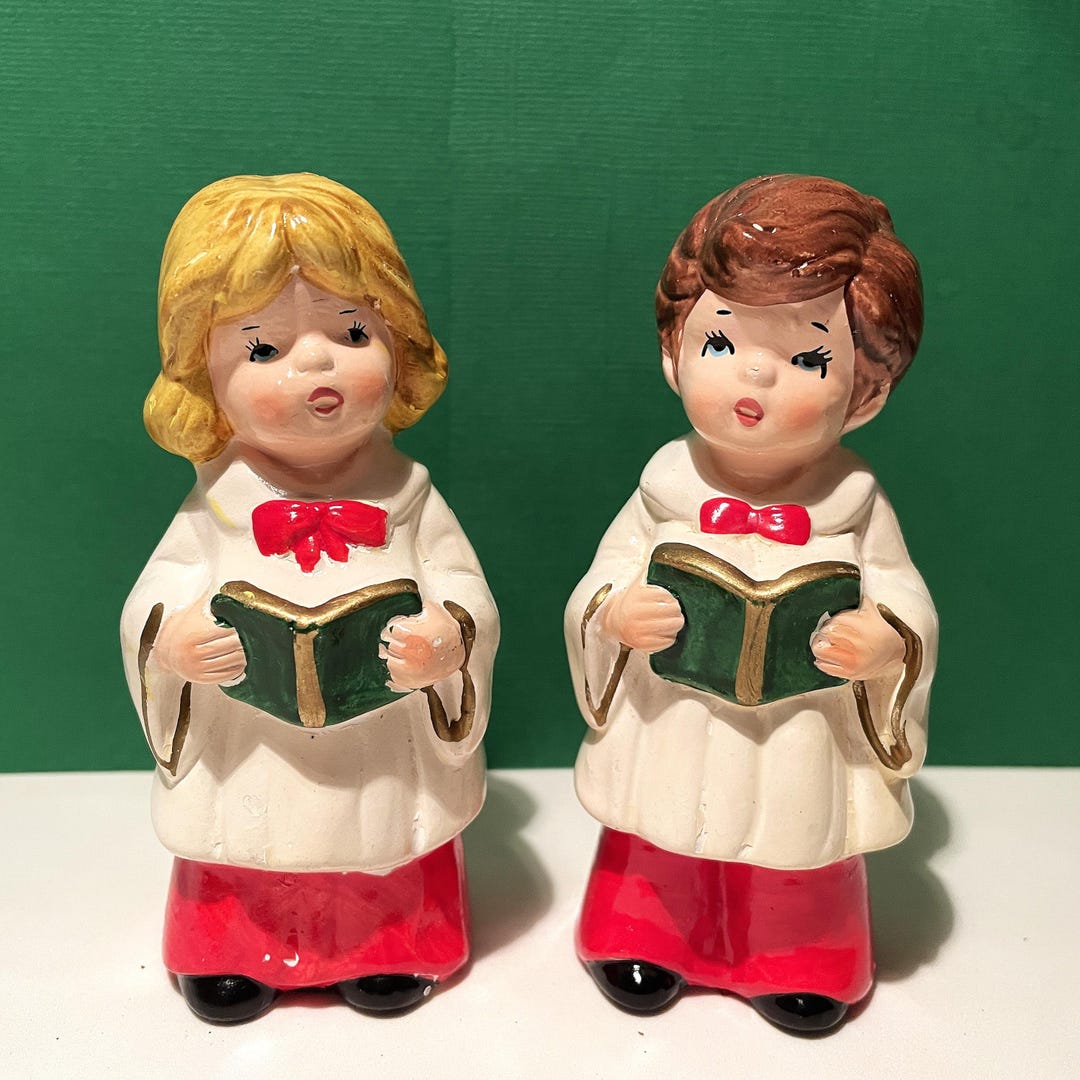Vintage Choir Boy and Girl, 1960's Set of 2, Christmas Decor, Mid ...