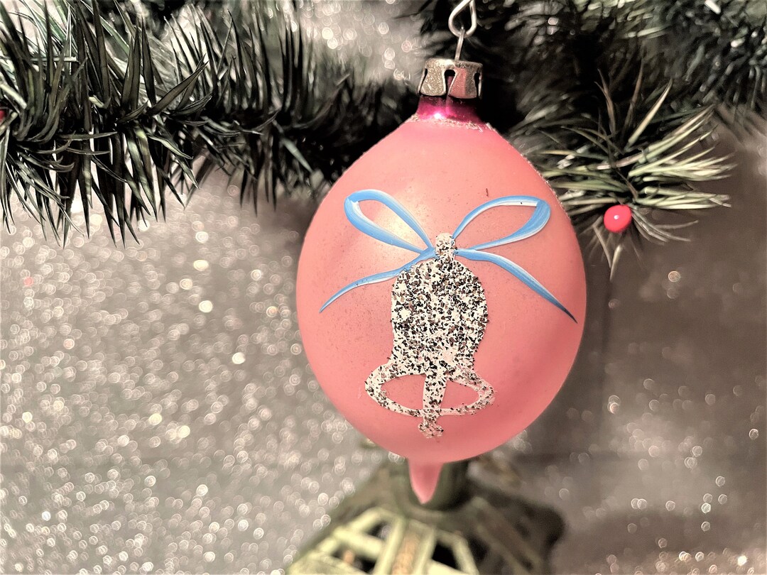 Vintage Pink Teardrop Large Polish Christmas Ornament Handblown Hand ...