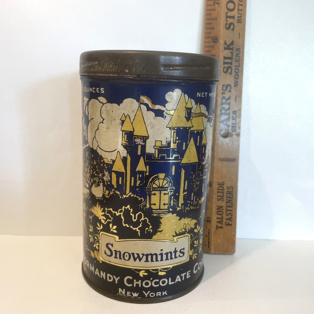 Antique Snowmints Chocolate Tin, RARE 1910's, Normandy Chocolate Corp ...