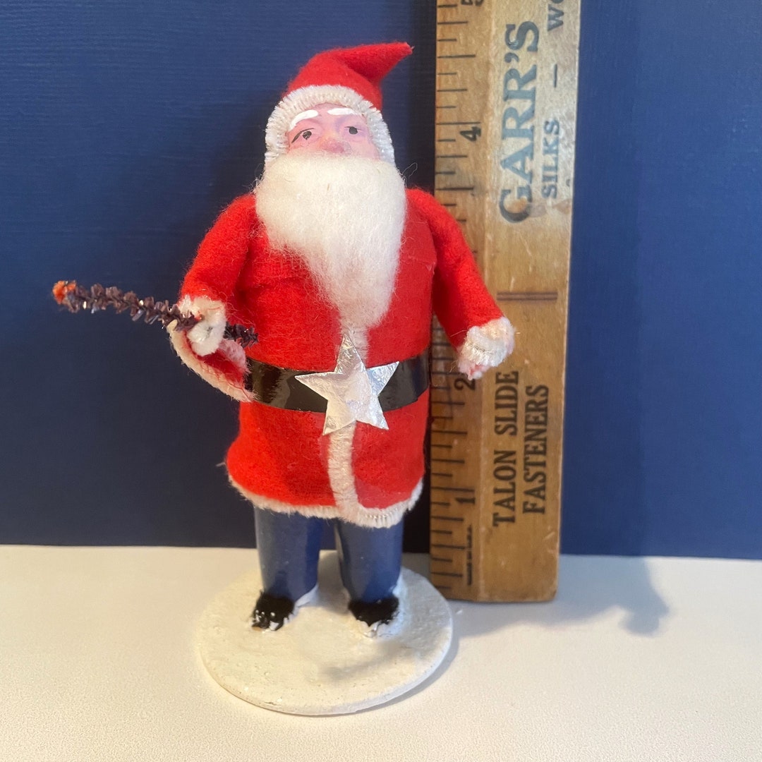 Vintage Santa Figure, 1940's Composition Face, Immaculate RARE, With ...