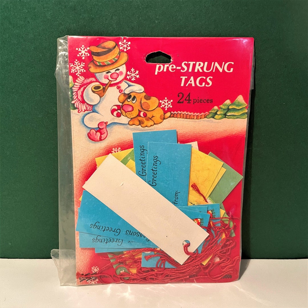 Vintage Christmas Gift Tags 1970s NOS Eureka Pre-strung 24 in Original ...