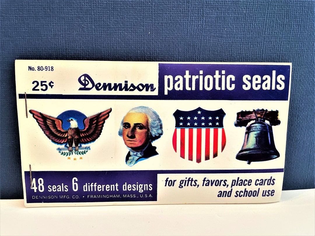Vintage Dennison Patriotic Seals Rare Fourth of July Stickers 1950s ...