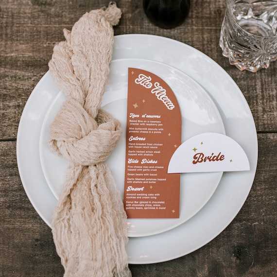 Retro Wedding Menu Custom Retro Dinner Menu 70's - Etsy