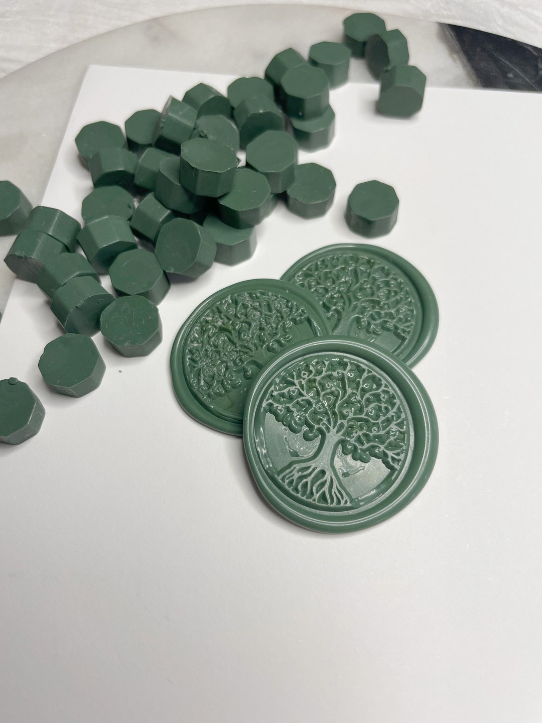 Tree of Life Wax Seal Green Sealing Wax Stamp 25 Wax Seal Set Sealing ...