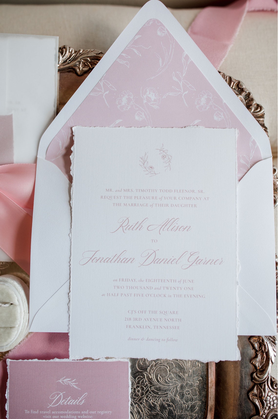 Peony Wedding Invitation Suite Custom Wedding Stationery - Etsy