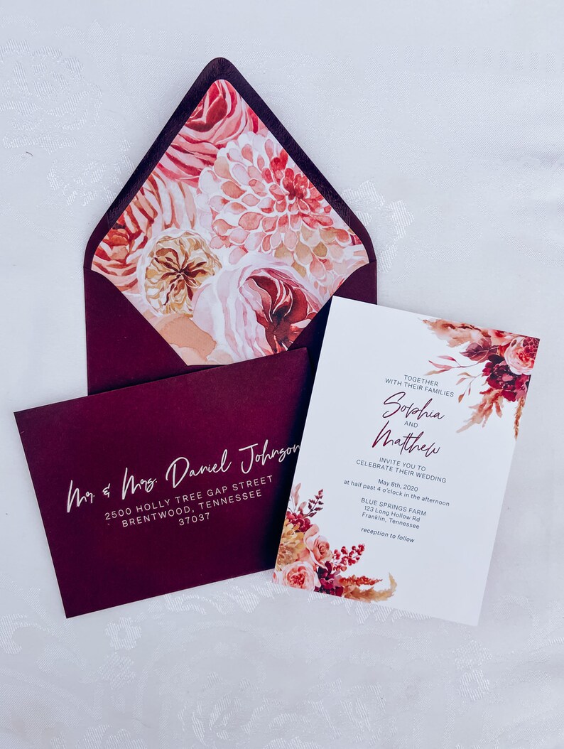 Boho Wedding Invitation Suite Custom Wedding Stationery - Etsy