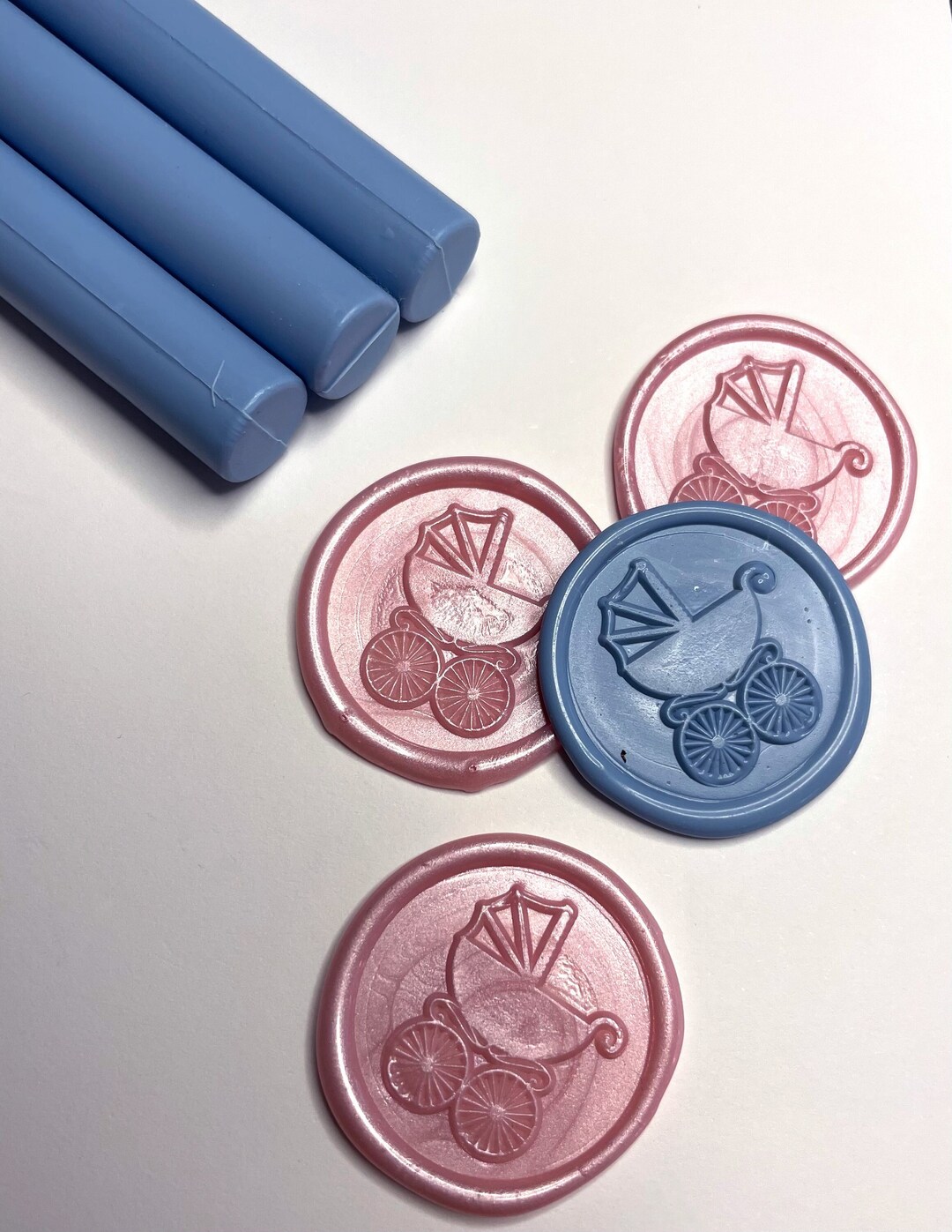 Baby Carriage Wax Seal | Gender Reveal | Baby Shower | Pink and Blue ...