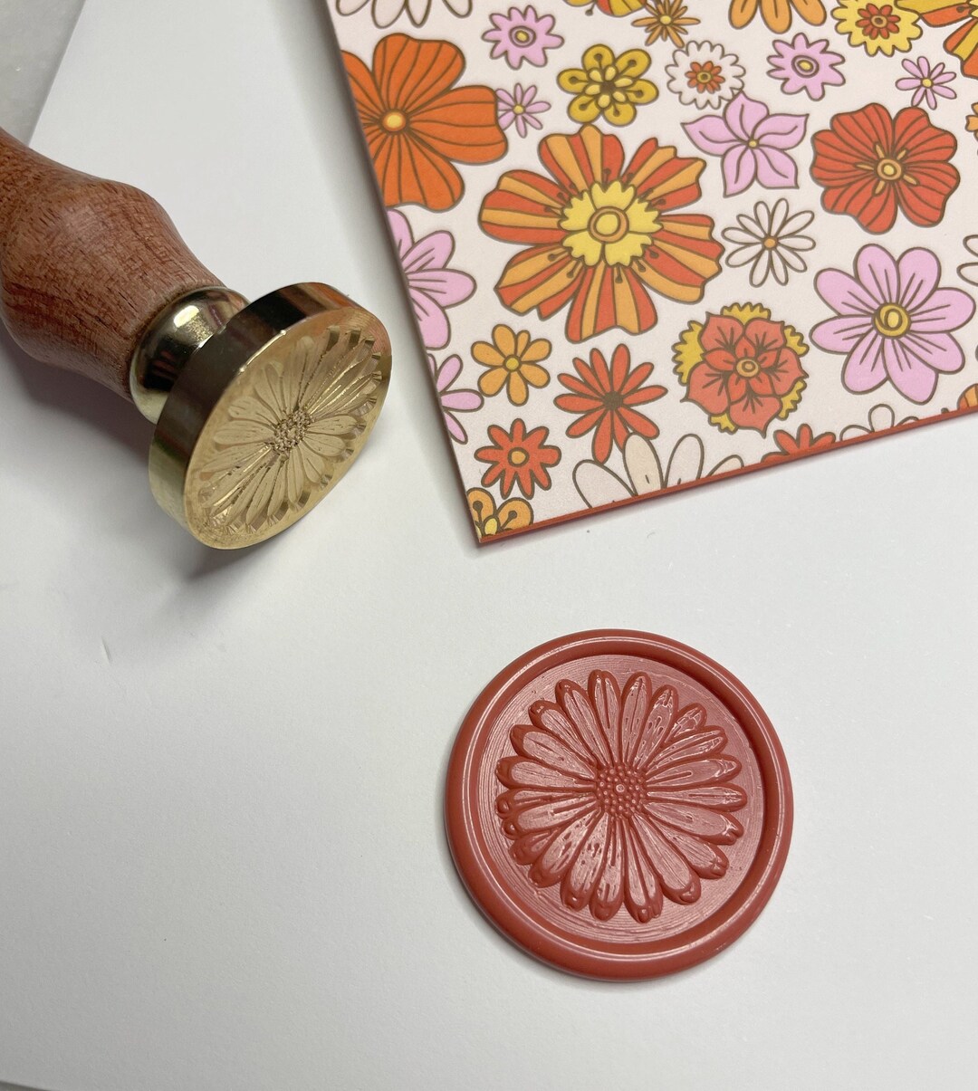 Retro Daisy Wax Seal Flower Wedding Wax Seal 25 Wax Seal Set Sealing ...