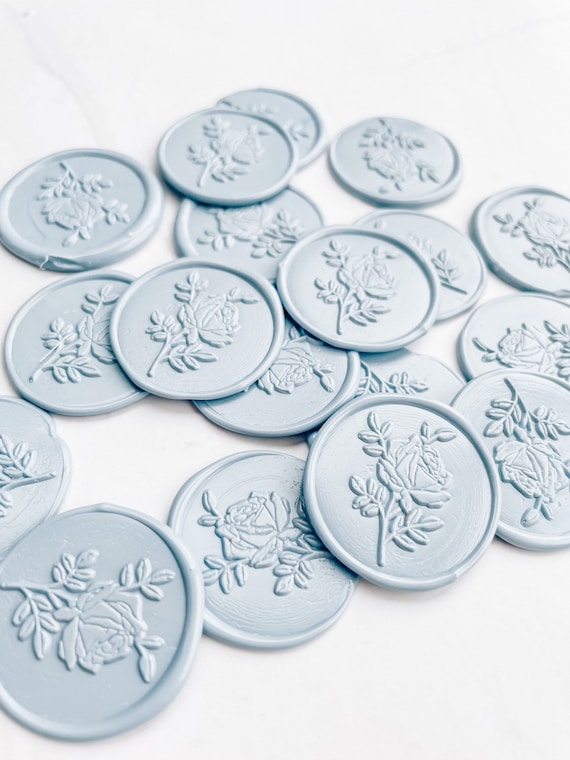 Dusty Blue Custom Wax Seal Blue Wax Seal 25 Wax Seal Set | Etsy