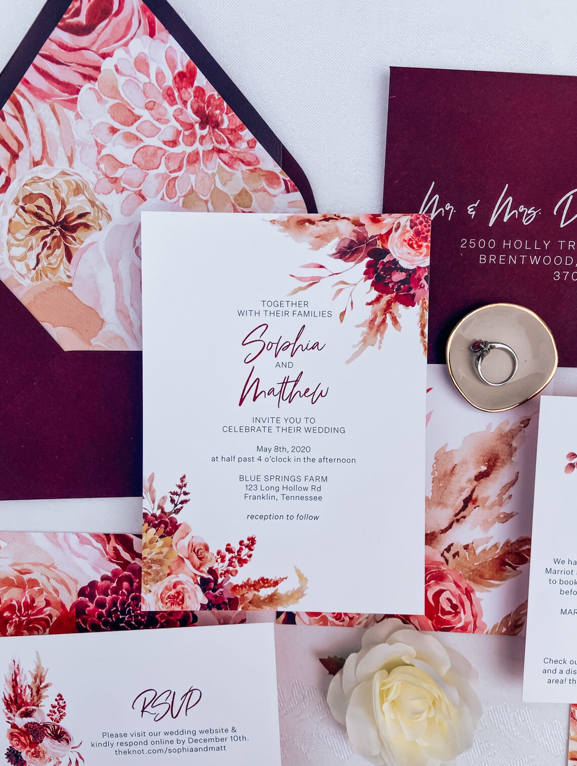 Boho Wedding Invitation Suite Custom Wedding Stationery - Etsy