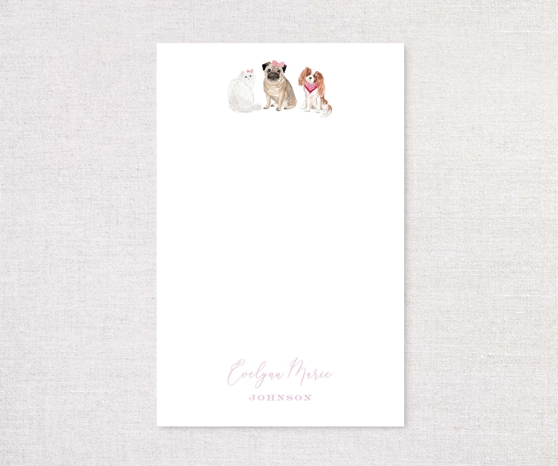 Watercolor Animals Name Notepad | Custom Pet Notepad | Customizable ...