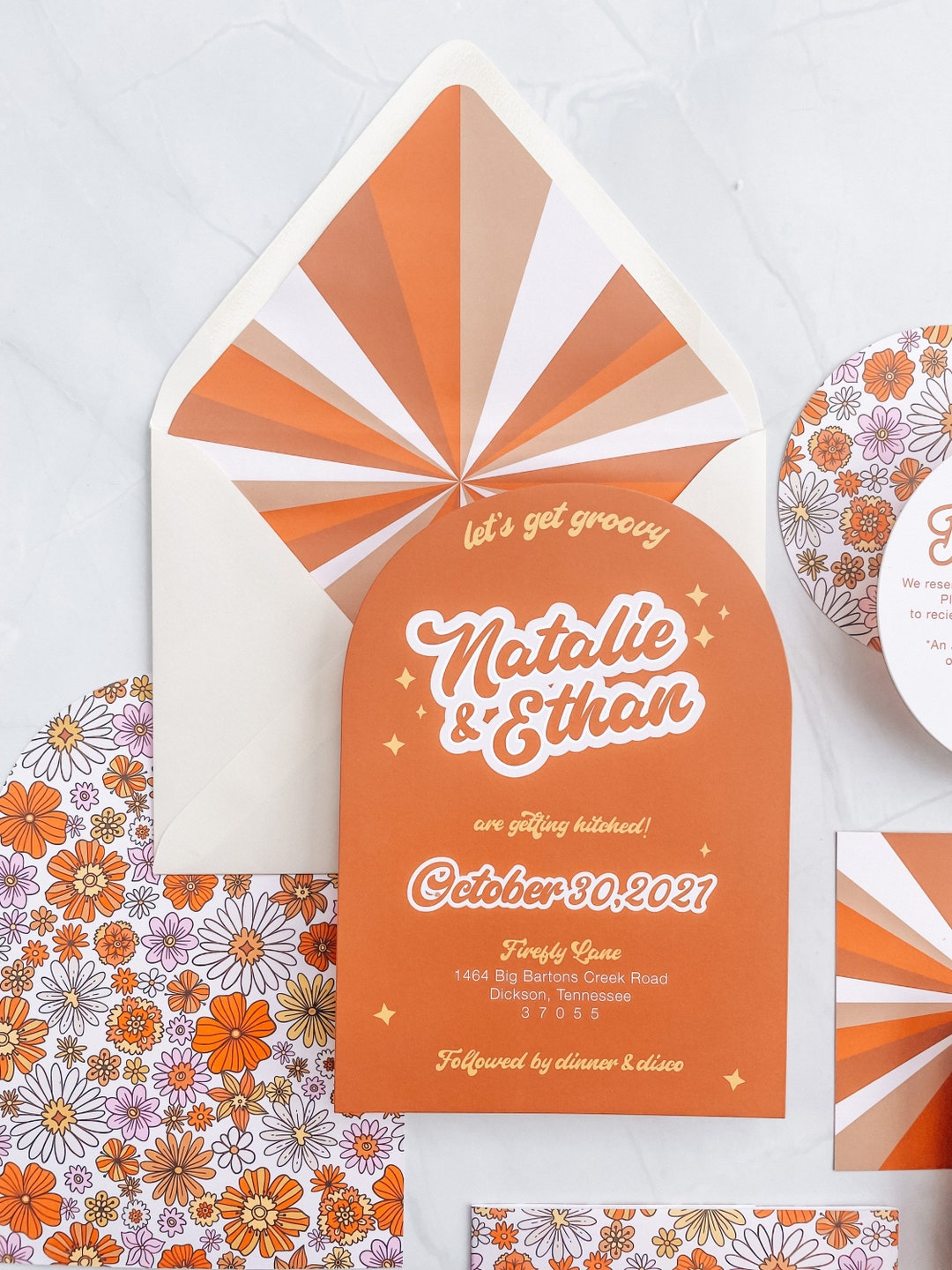 Retro Floral Baby Shower Invitations | Printed Wedding Shower ...