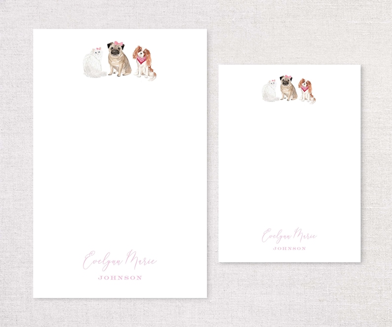 Watercolor Animals Name Notepad | Custom Pet Notepad | Customizable ...