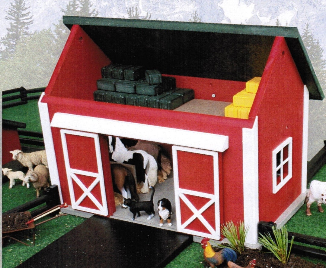 CHILDREN'S Playtime Red Barns, BARN ONLY Handmade in Ohio 18" X 13" X ...