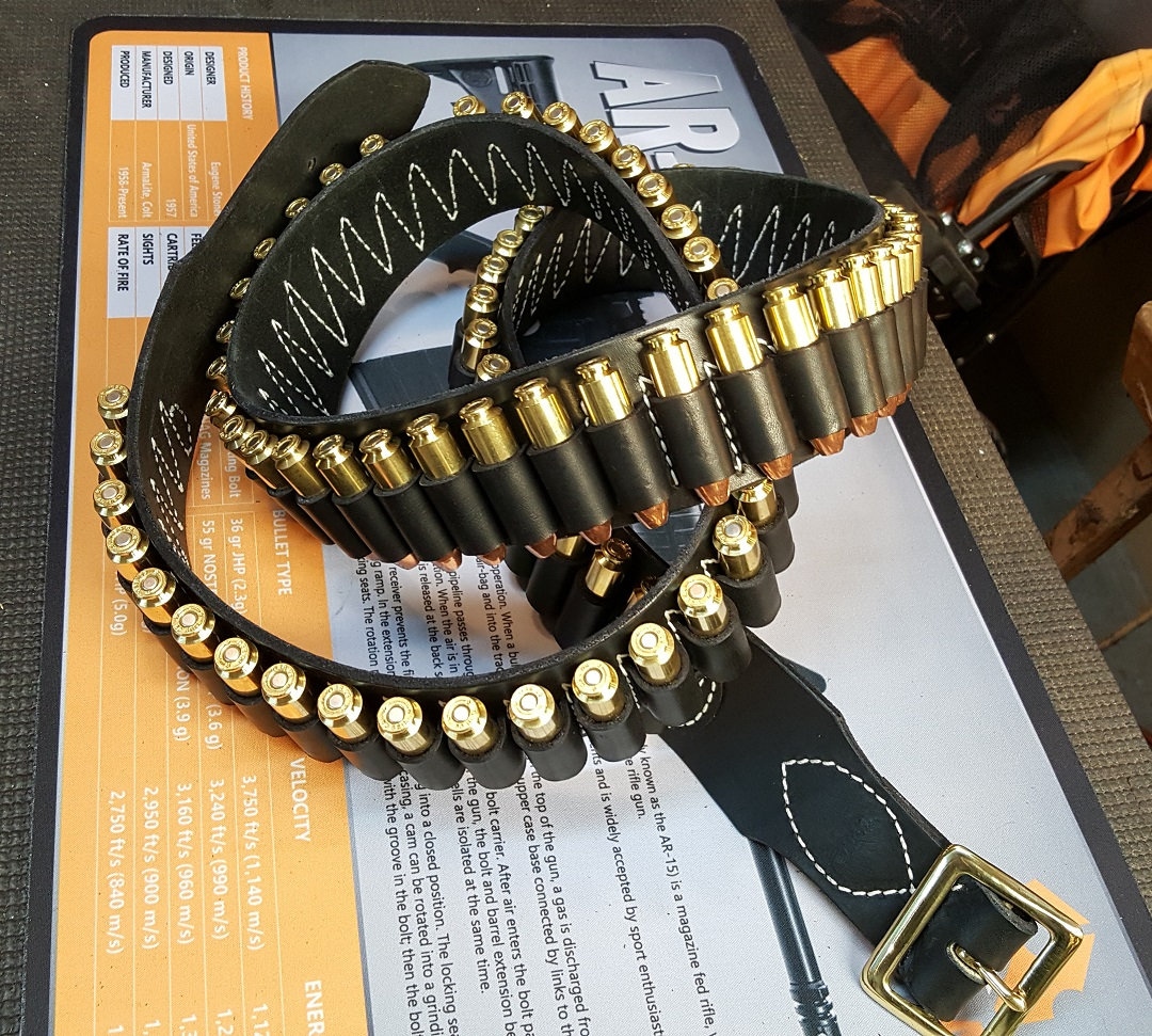 Bandolier 1 PLY Leather, BUCKLE Style 2-1/4" and 3-1/4" All Calibers ...