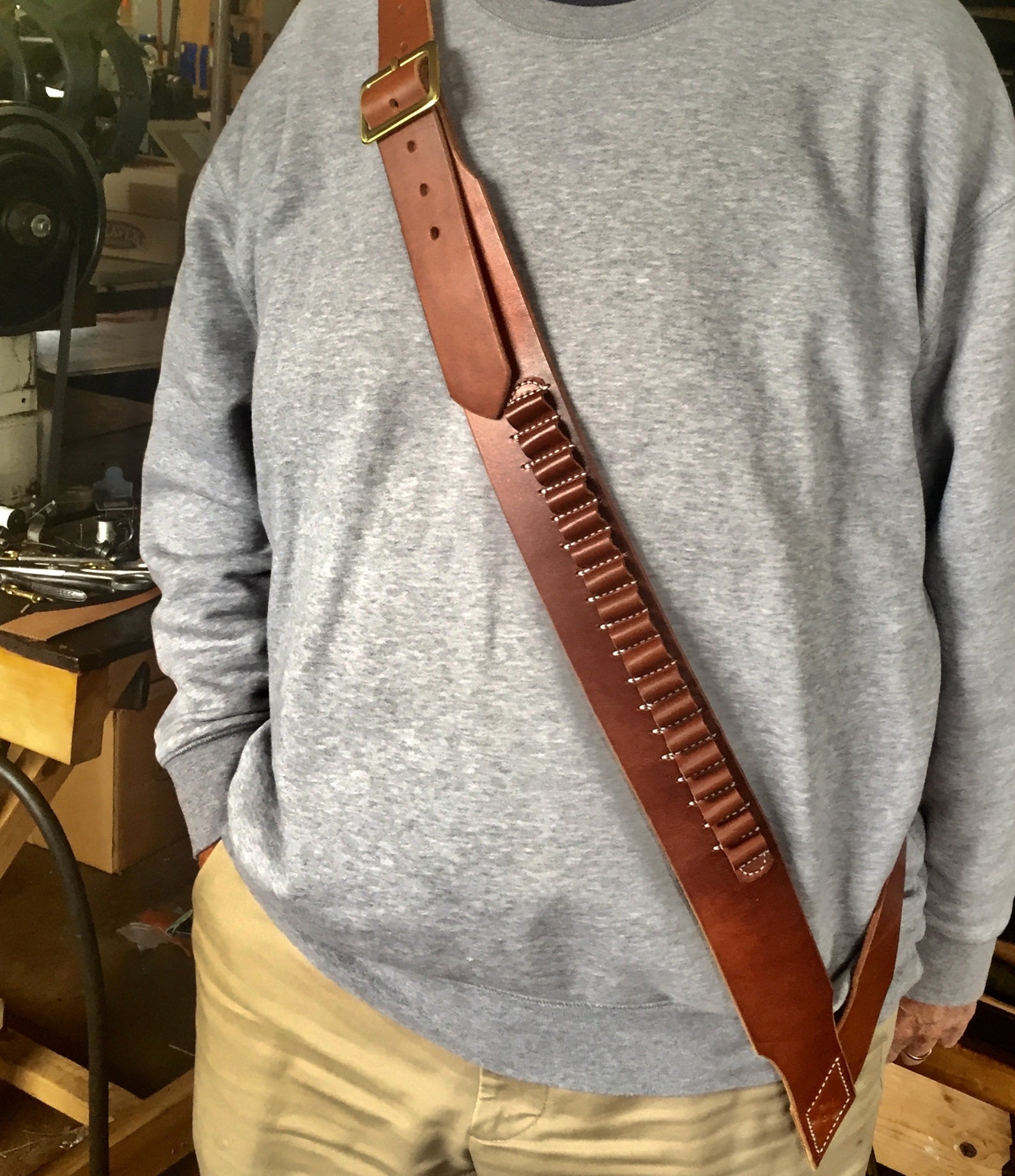 BANDOLIER Adjustable Leather 2.25 sash w/Buckle Brass | Etsy