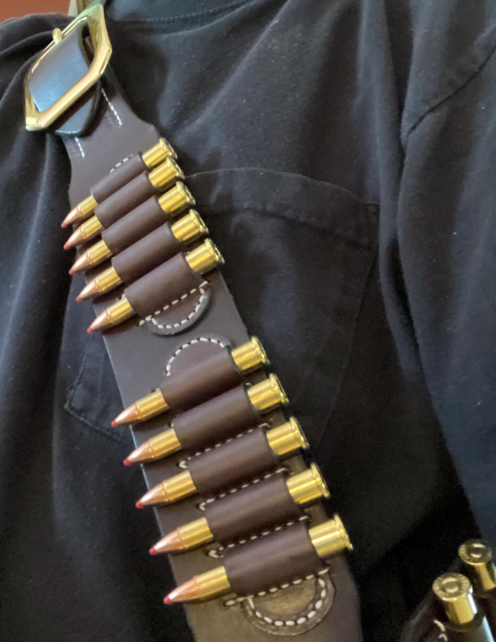 BANDOLIER Adjustable Leather 2.25" Wide, Buckle Style W/ 2buckles ...