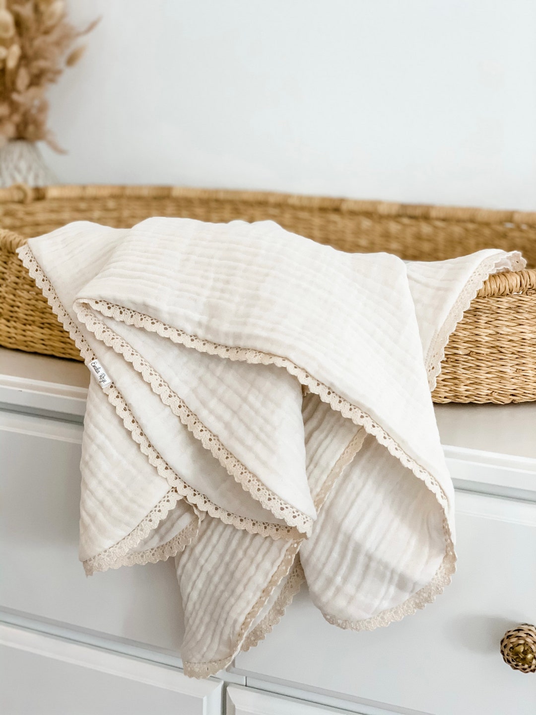 Organic Gauze Lace Baby Blanket, Baby Swaddle, Baby Cover, 8 Layer Baby ...