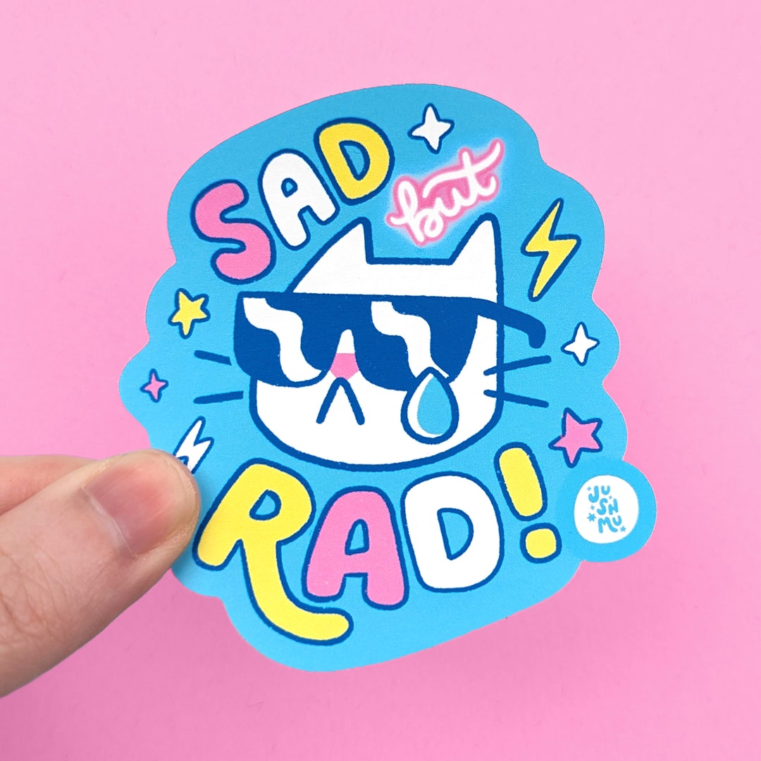 Sad but Rad Vinyl Sticker - Etsy