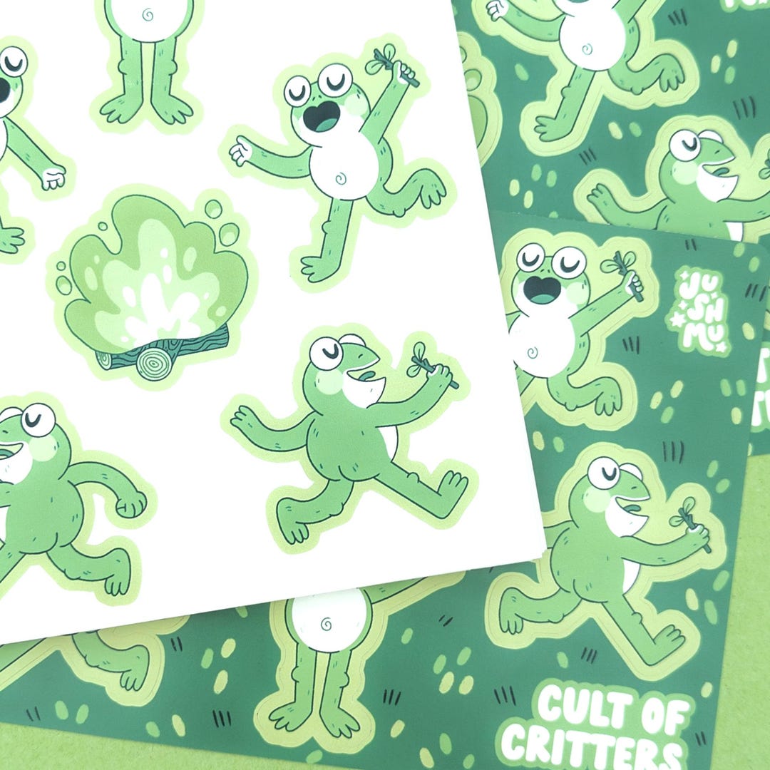 Cult of Critters: Frogs Vinyl Sticker Sheet - Etsy