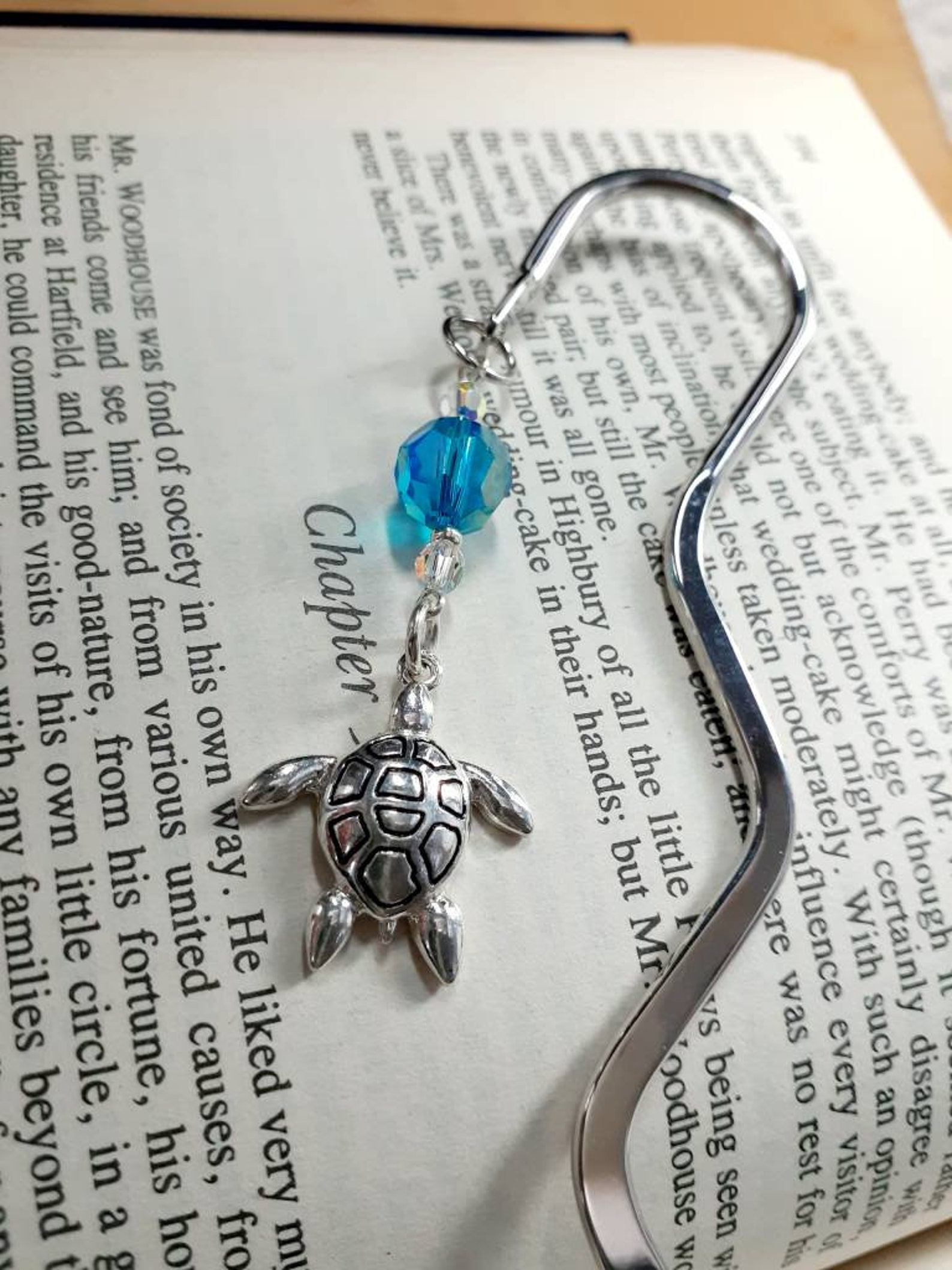 Beaded Turtle Bookmark-teal Blue - Etsy