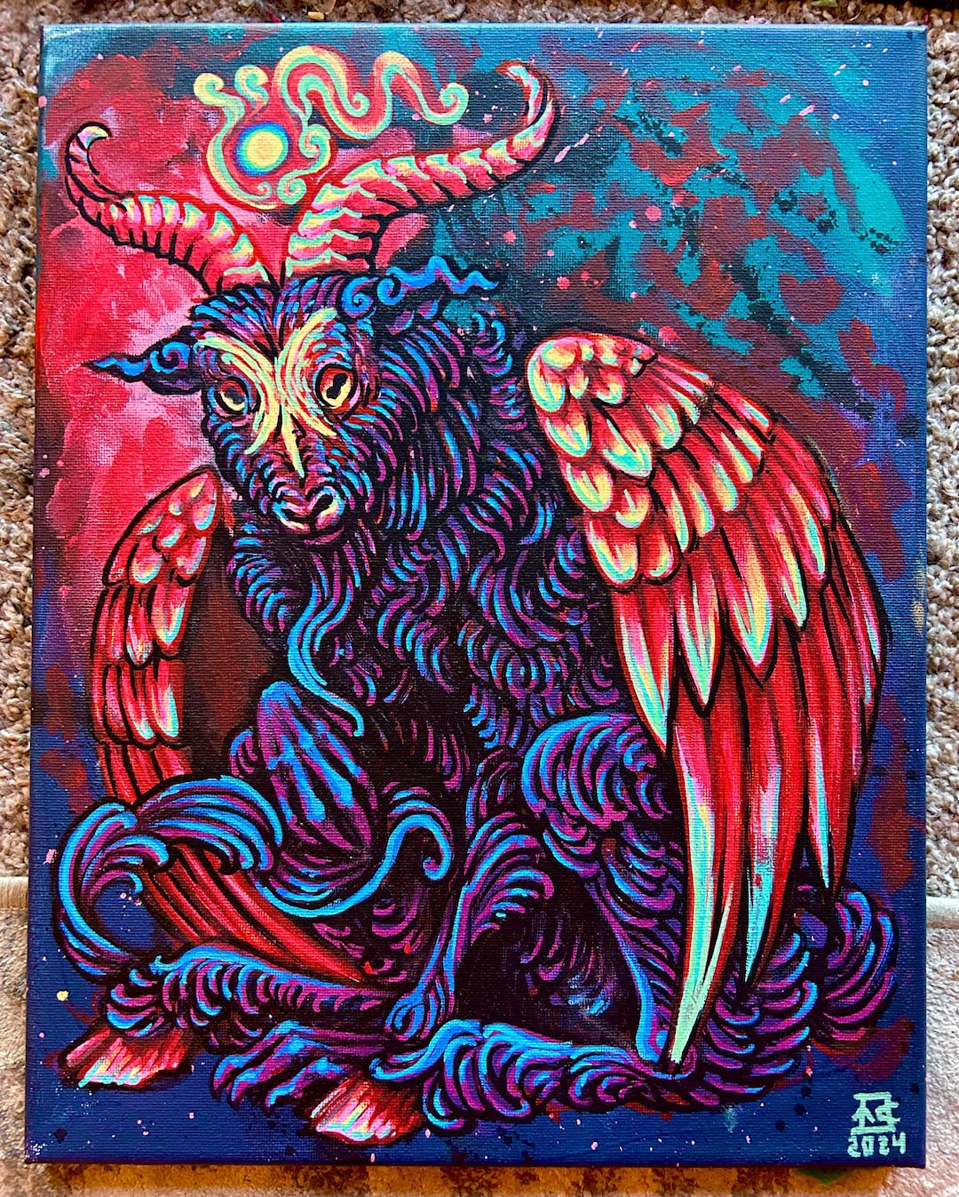Baphomet Original Painting on Canvas - Etsy