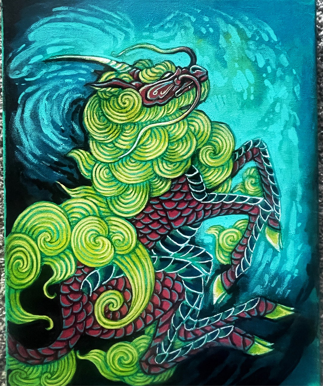 Kirin | Original Painting on Canvas - Etsy