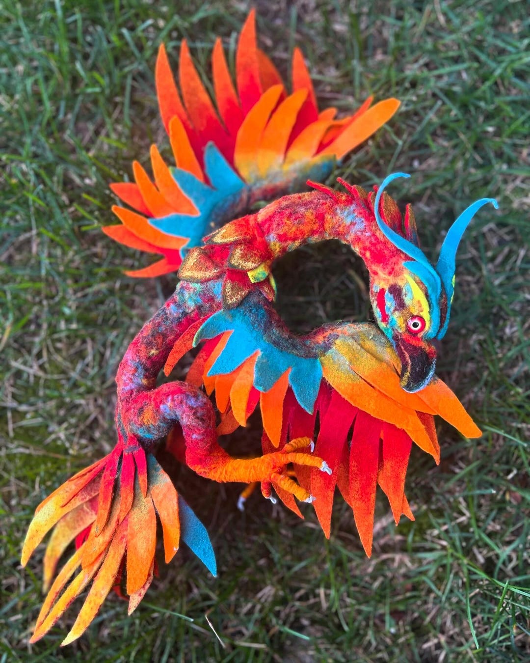 Fire Chicken | Mixed Media Posable Needle Felted Sculpture - Etsy