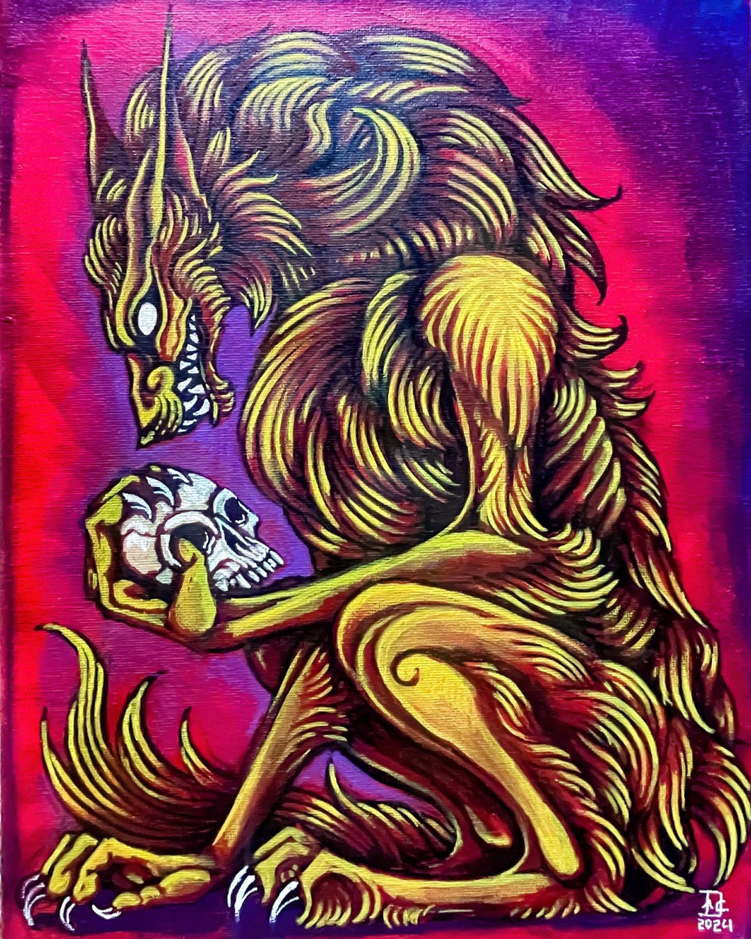 Golden Wolf | Limited Addition Signed Art Print - Etsy