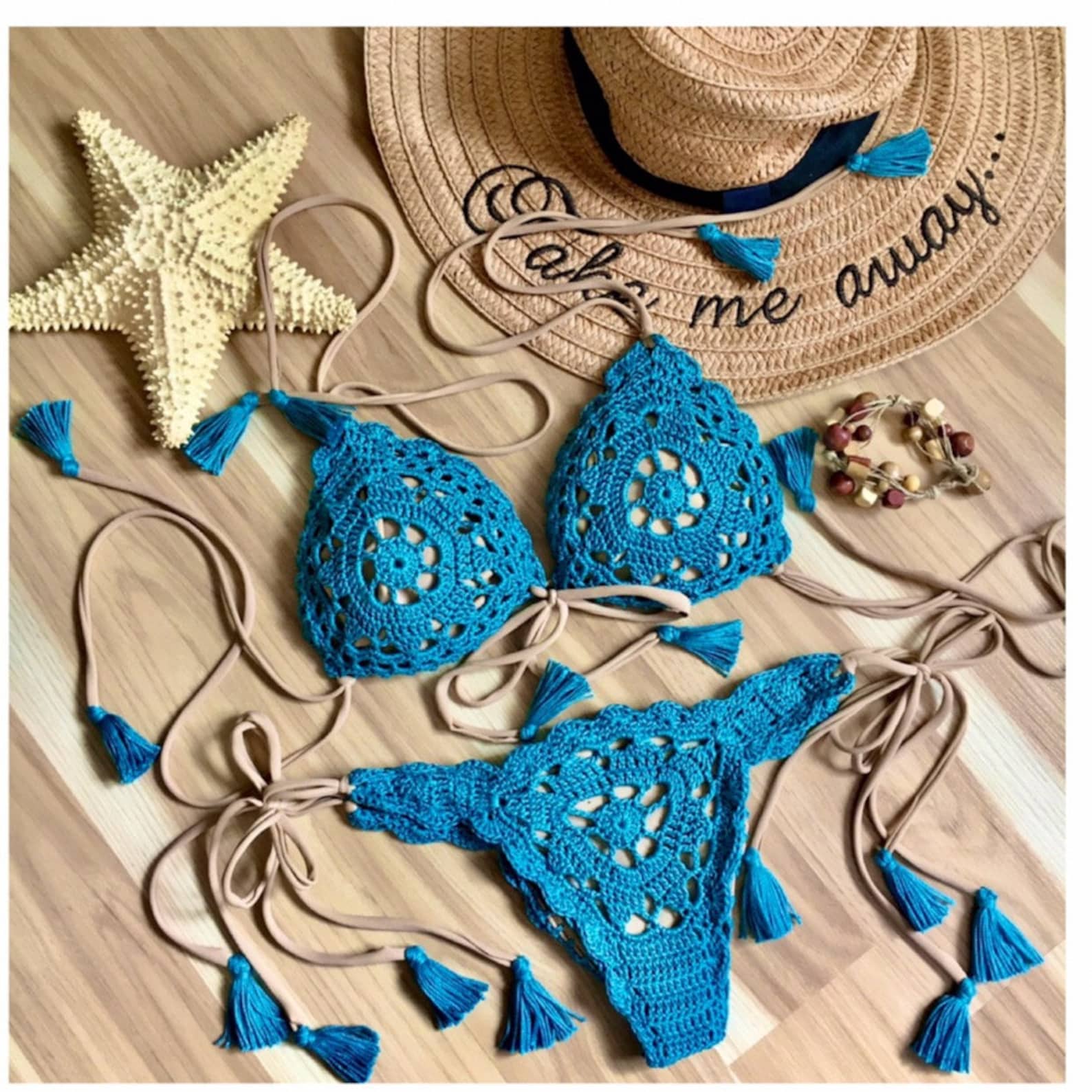 Crochet Swimsuit Pattern PDF - Sea Breeze Lace Bikini, Digital Download ...