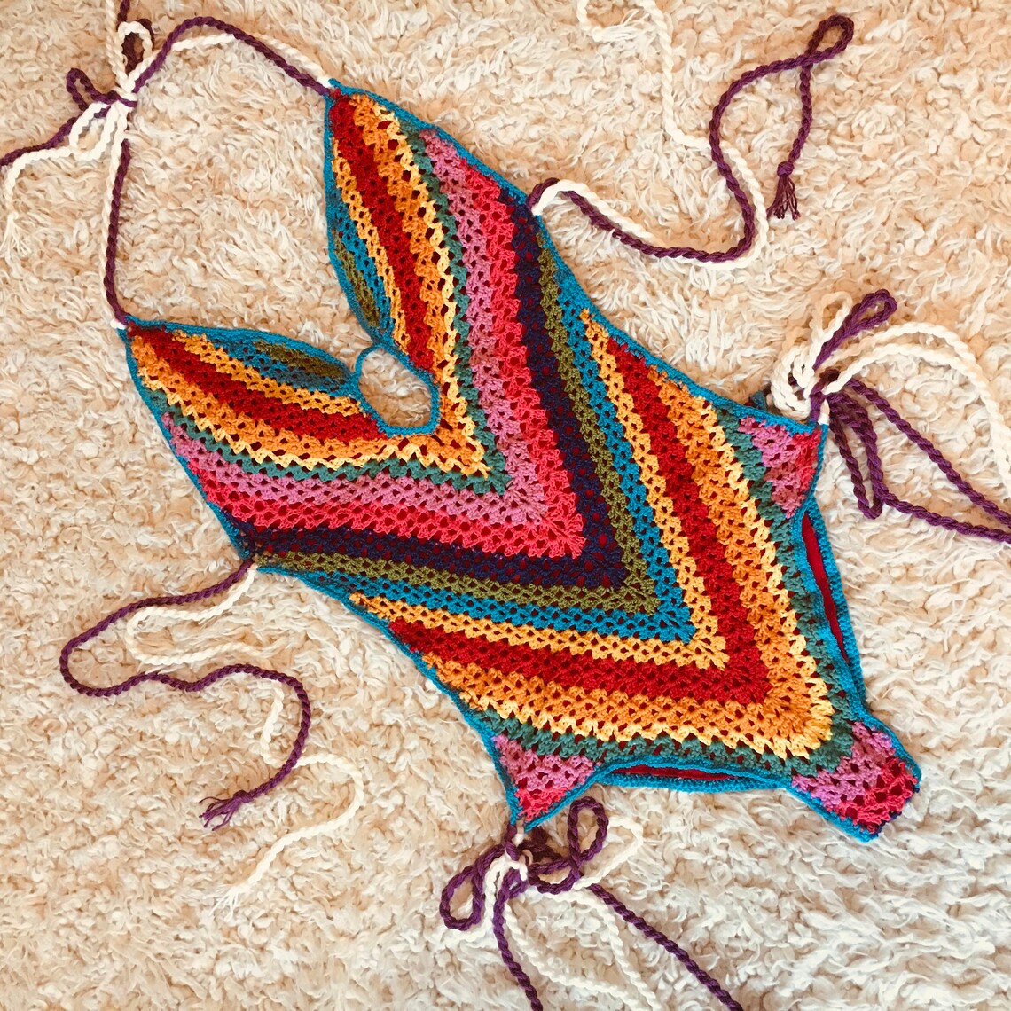 Rainbow Monokini PDF Crochet Pattern - Etsy