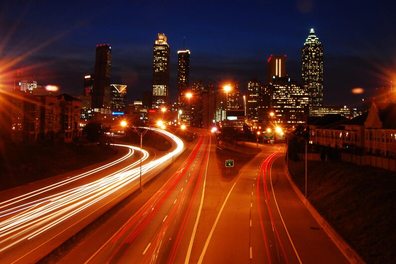 Atlanta Night Skyline - Etsy