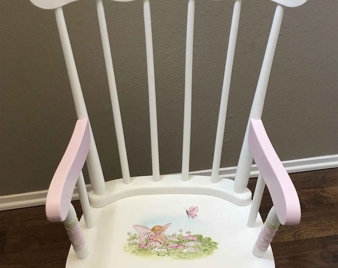 Flower Fairy Rocking Chair, Hand Painted Rocking Chair, Kids Rockers ...