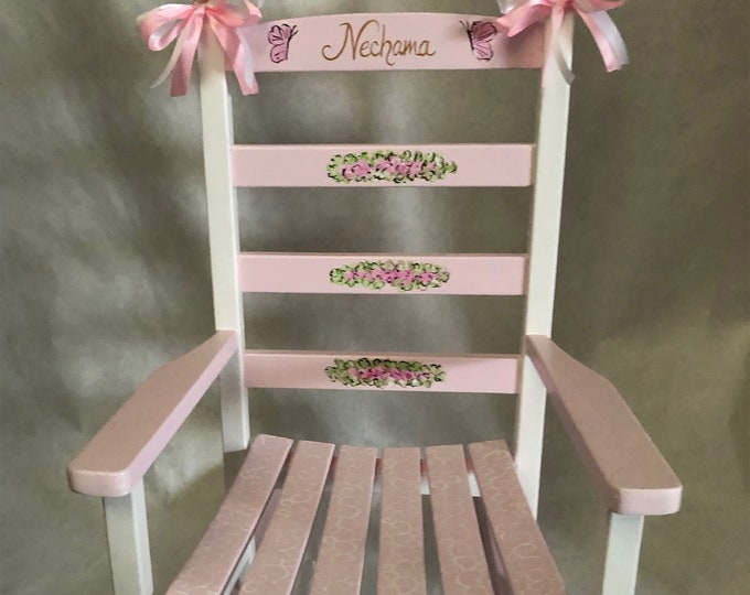 Girls Painted Rocking Chairs, Kids Hand Painted Rocking Chairs, New ...