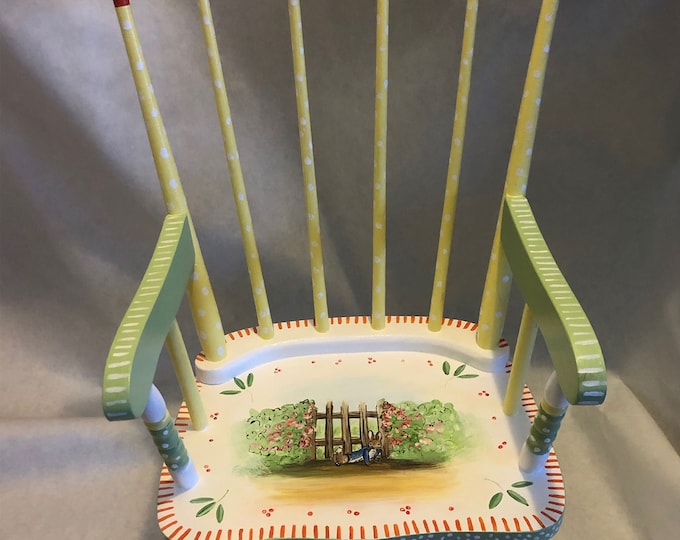 Child's Rocking Chair, Hand Painted Rocking Chair, Baby Shower Gift ...