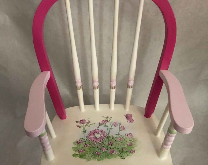 Kids Furniture, Hand Painted Furniture, Child's Rocking Hair, Painted ...