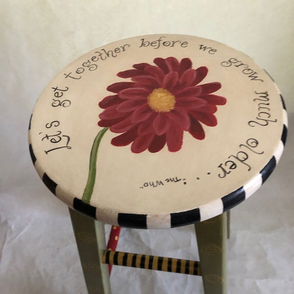 Hand Painted Bar Stools - Etsy