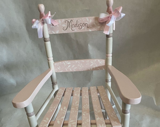 Hand Painted Rocking Chair, Painted Kids Furniture, Child's Rocker, New ...