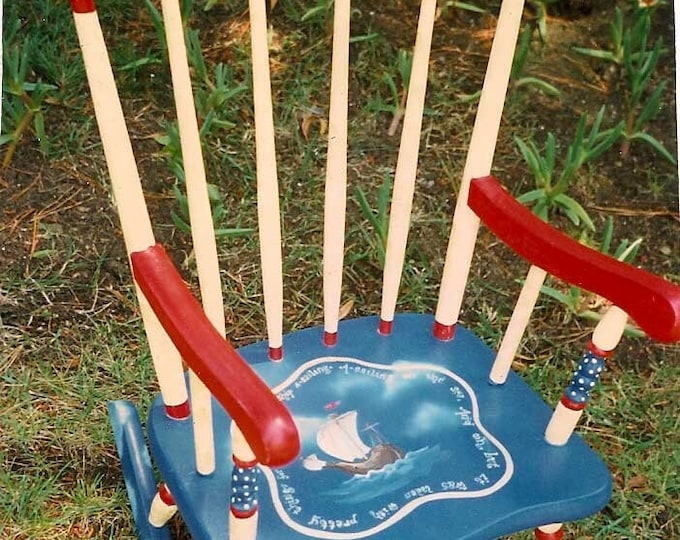 Hand Painted Kids Rocking Chair, Hand Painted Kids Furniture, Baby ...