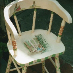 Peter Rabbit Youth Chair, Hand Painted High Chairs, Hand Painted Baby ...