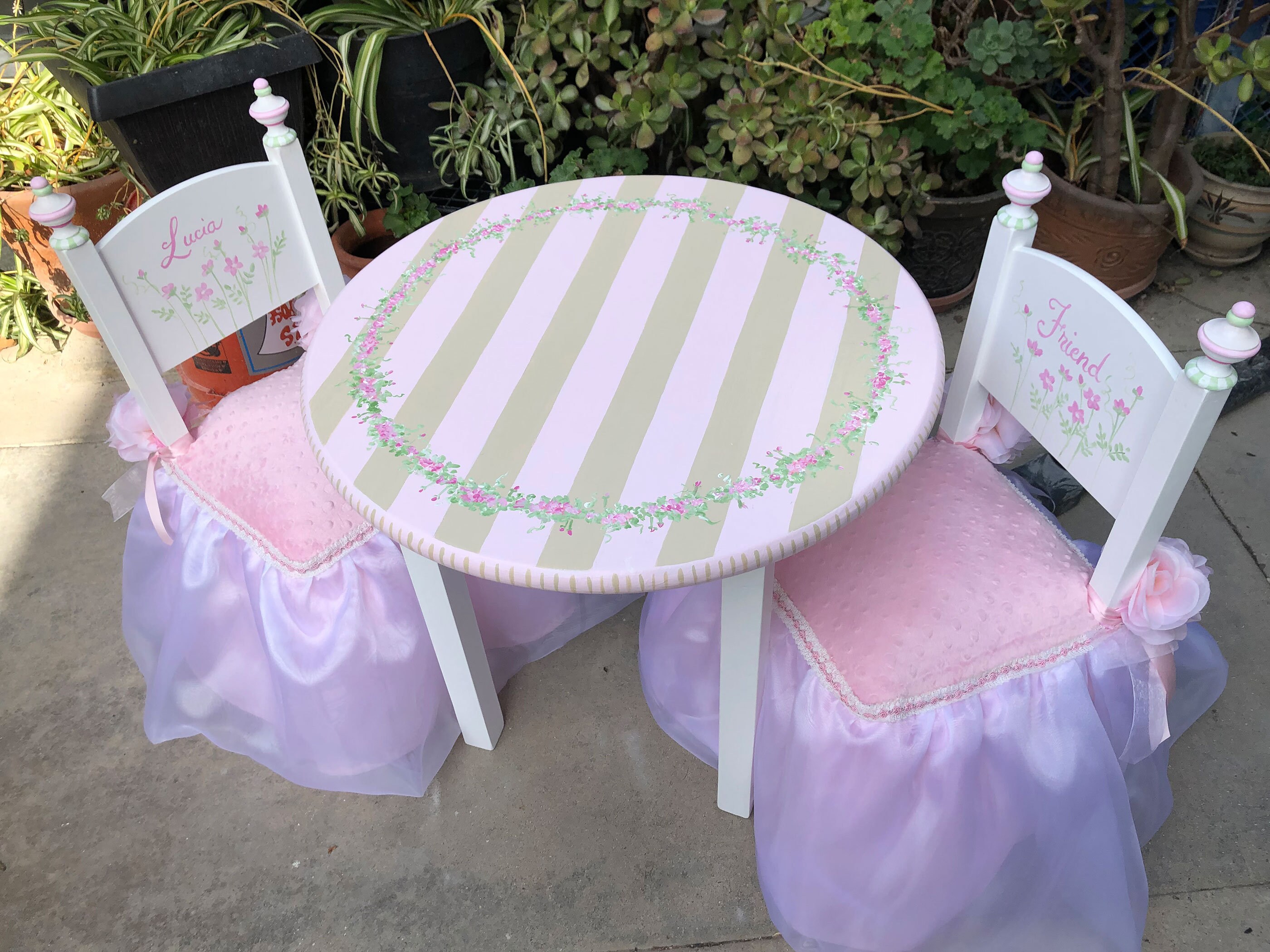 Custom Round Princess Table & Chair Set Hand Painted | Etsy