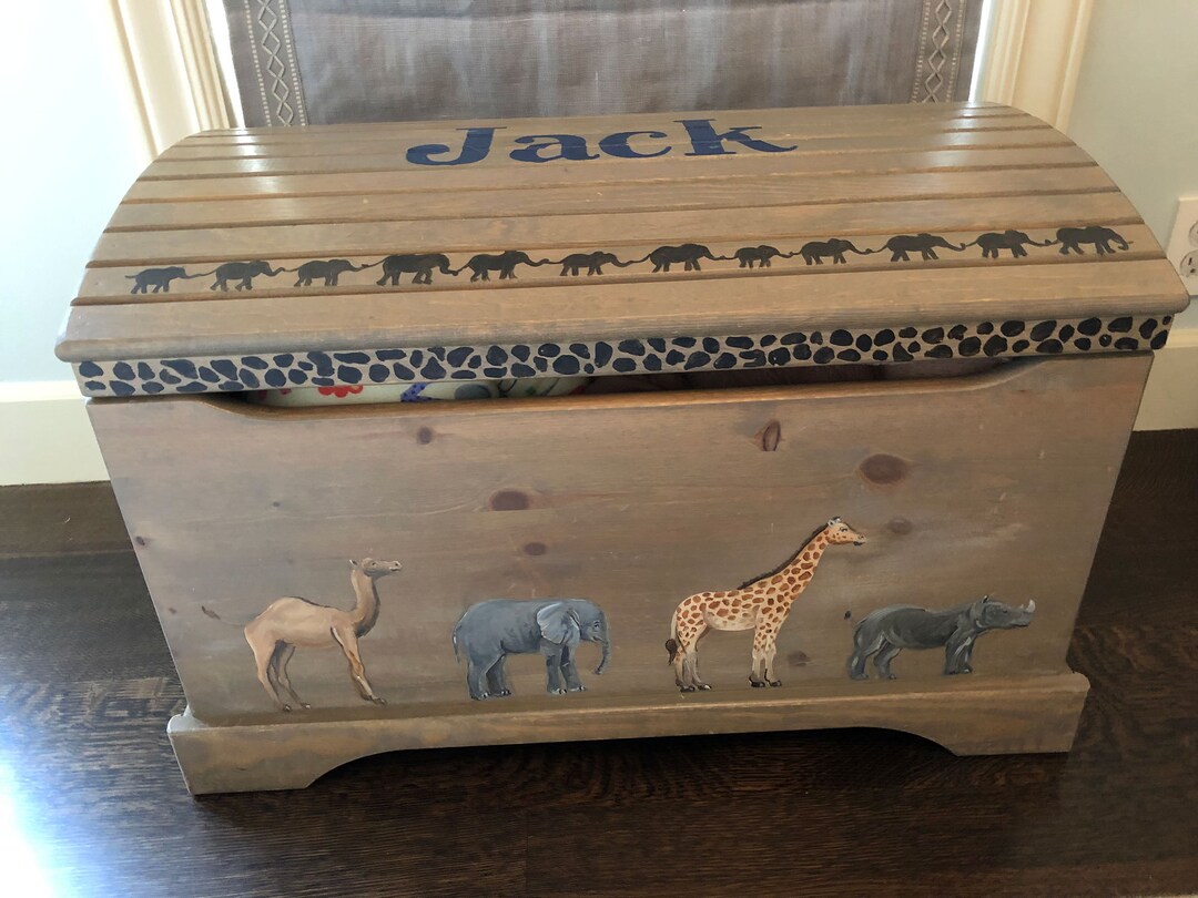Safari Toy Box, Painted Toy Box, Hand Painted Toy Boxes - Etsy