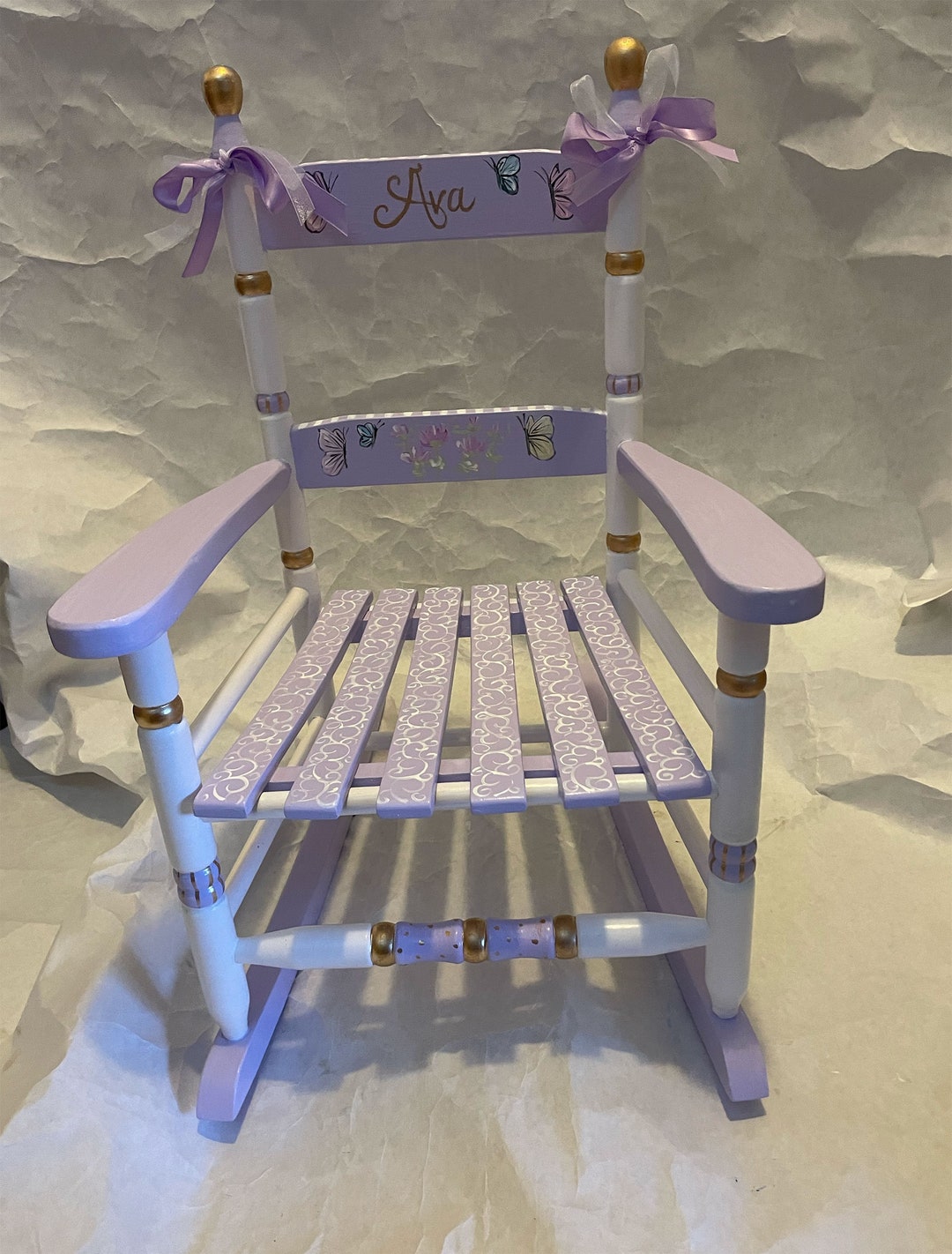 Butterfly Cottage Rocker, Child's Rocking Chair, New Baby Gift, Hand ...