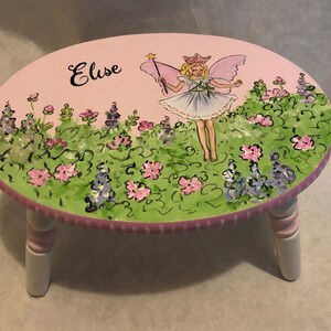 Child's Hand Painted Fairy Step Stool, Oval Fairy Step Stool - Etsy