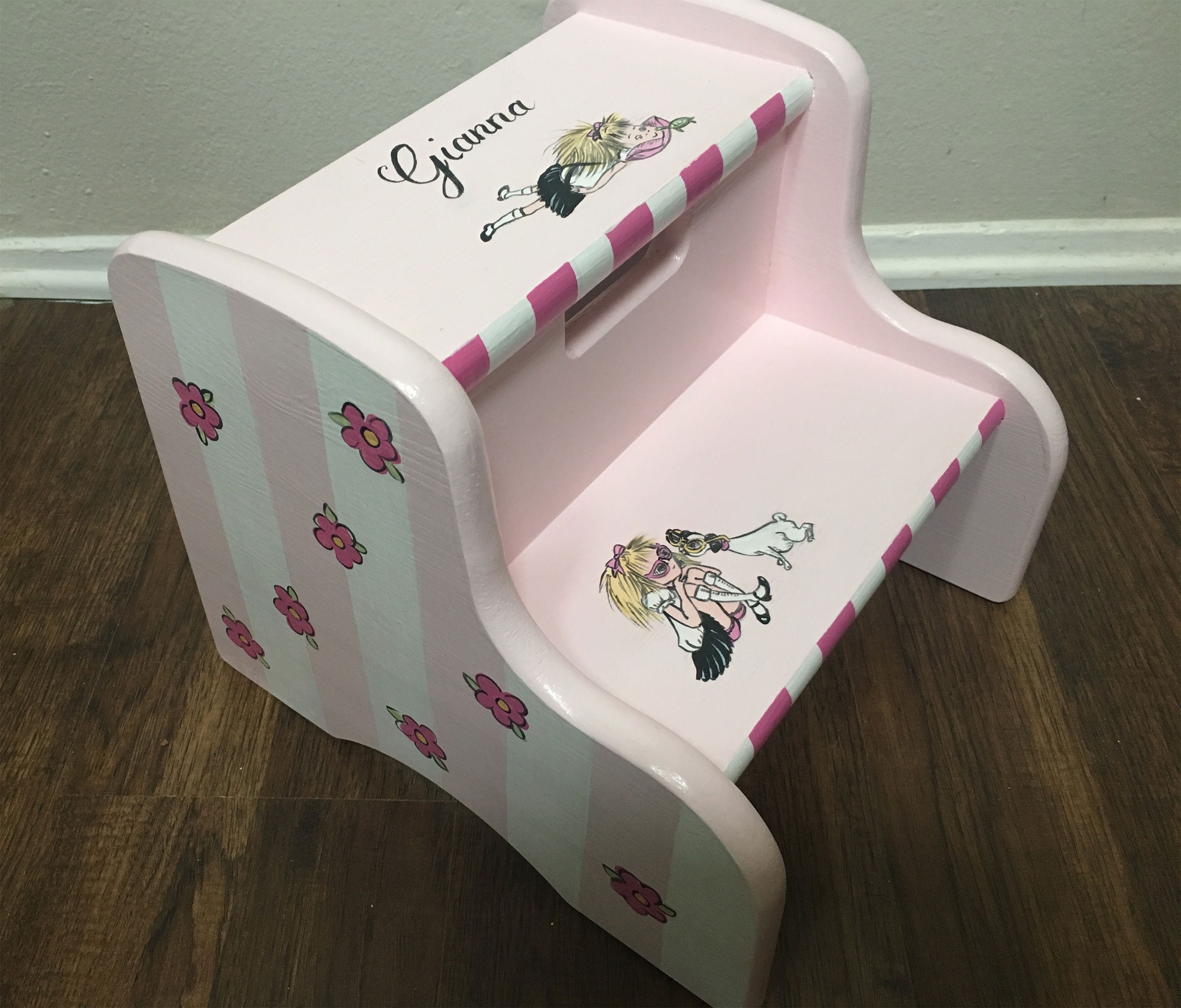 Eloise Step Stool Hand Painted Step Stool Child's Step | Etsy