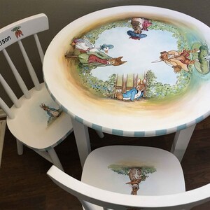 Hand Painted Kids Table and Chair Set, Children's Table and Chairs ...